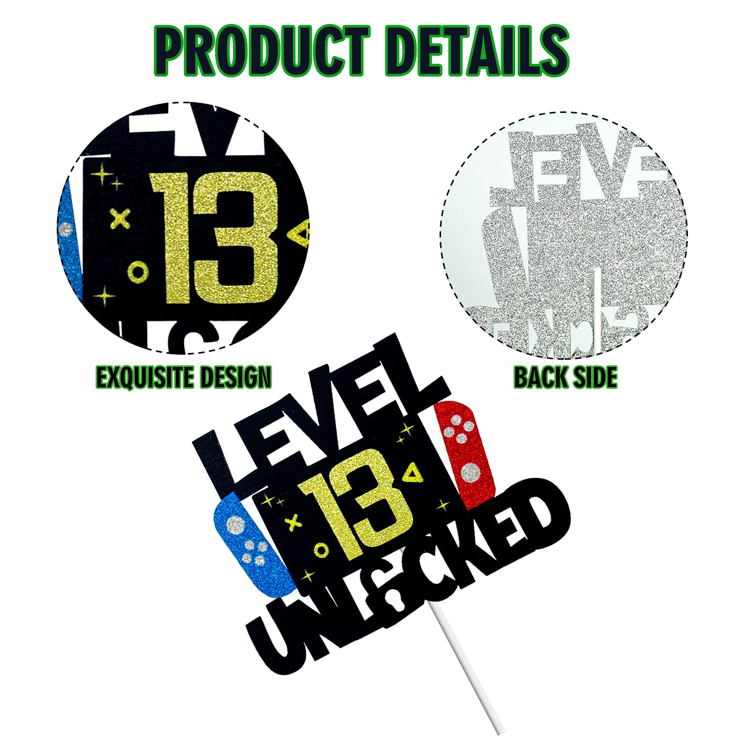 Snapklik.com : Level 13 Unlocked Video Game Cake Topper - Level ...