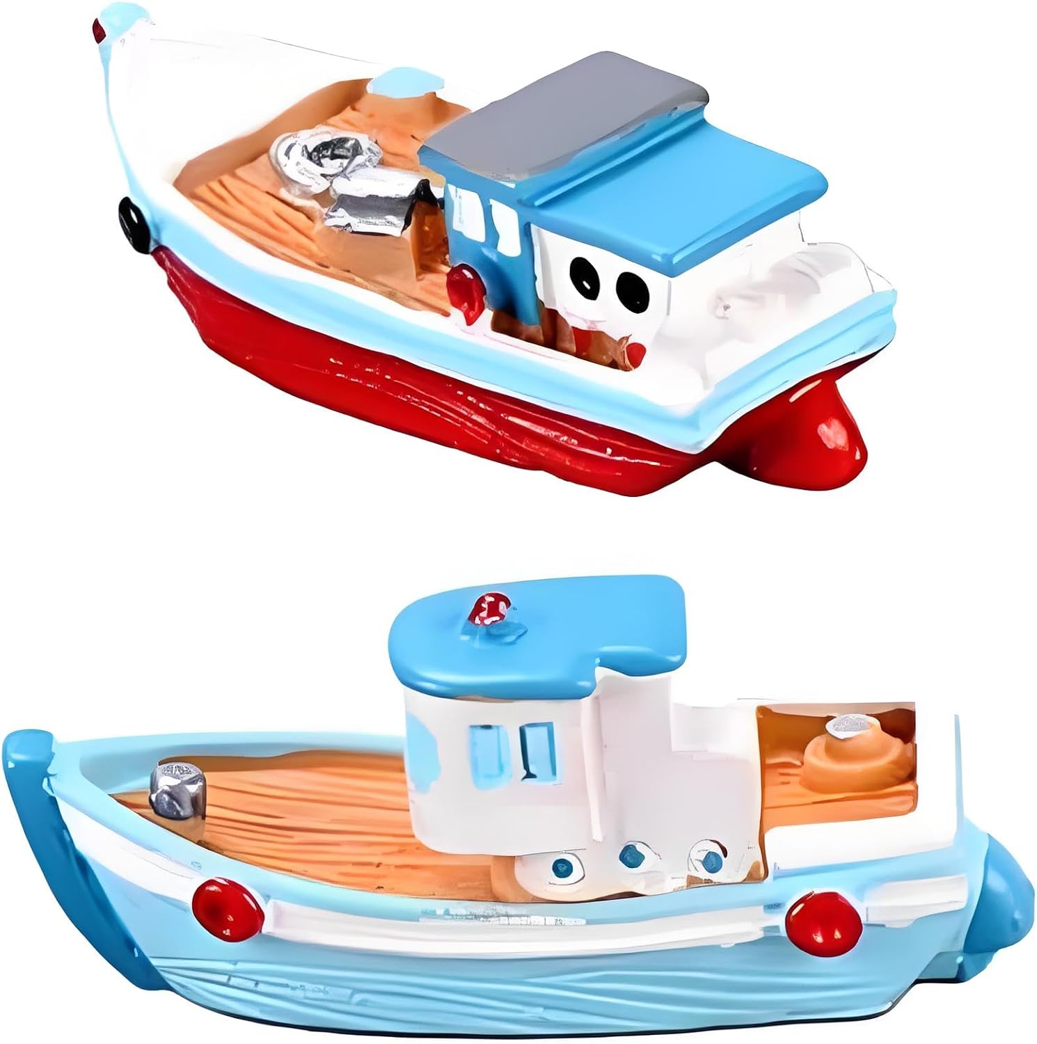 Amazon.com: WinldMonmo 2 Pcs Miniature Resin Boat Models Dollhouse ...