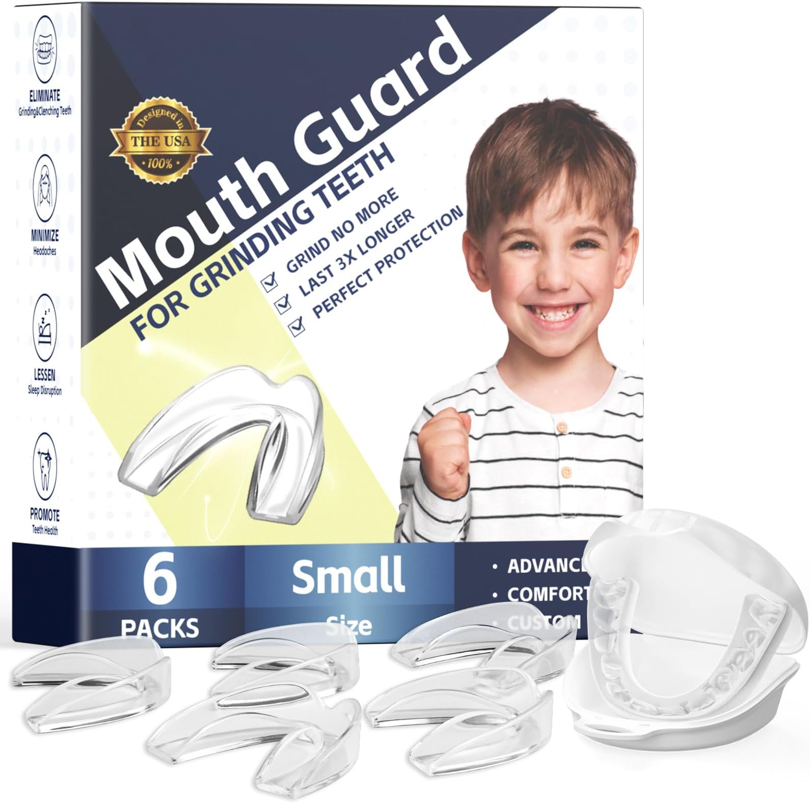 Amazon.com: 6 Pack Kids Mouth Guards,Comfortable Custom Kids Dental ...