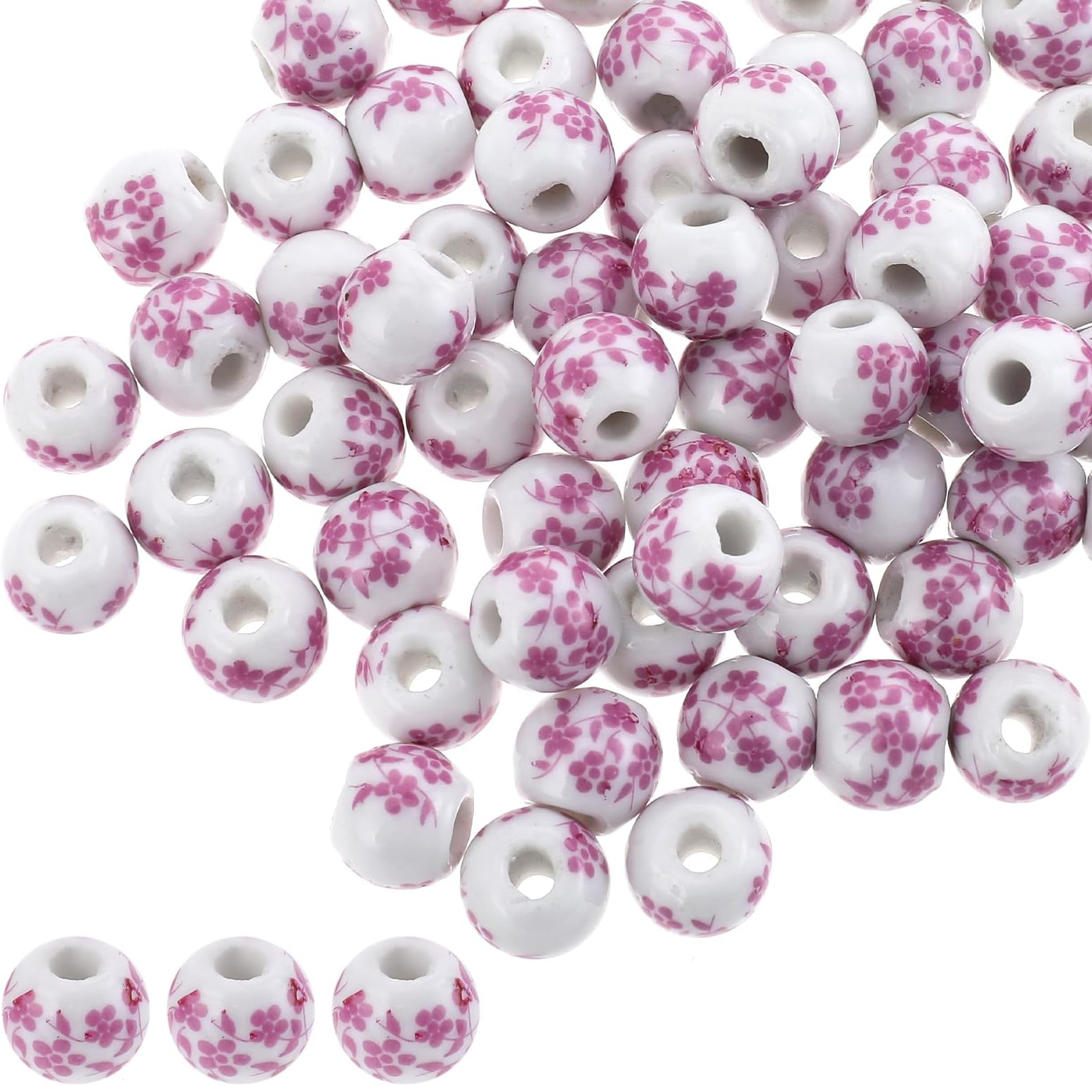 Amazon.com: JJUNW 100Pcs Ceramic Beads, 10mm Ceramic Beads Handmade ...
