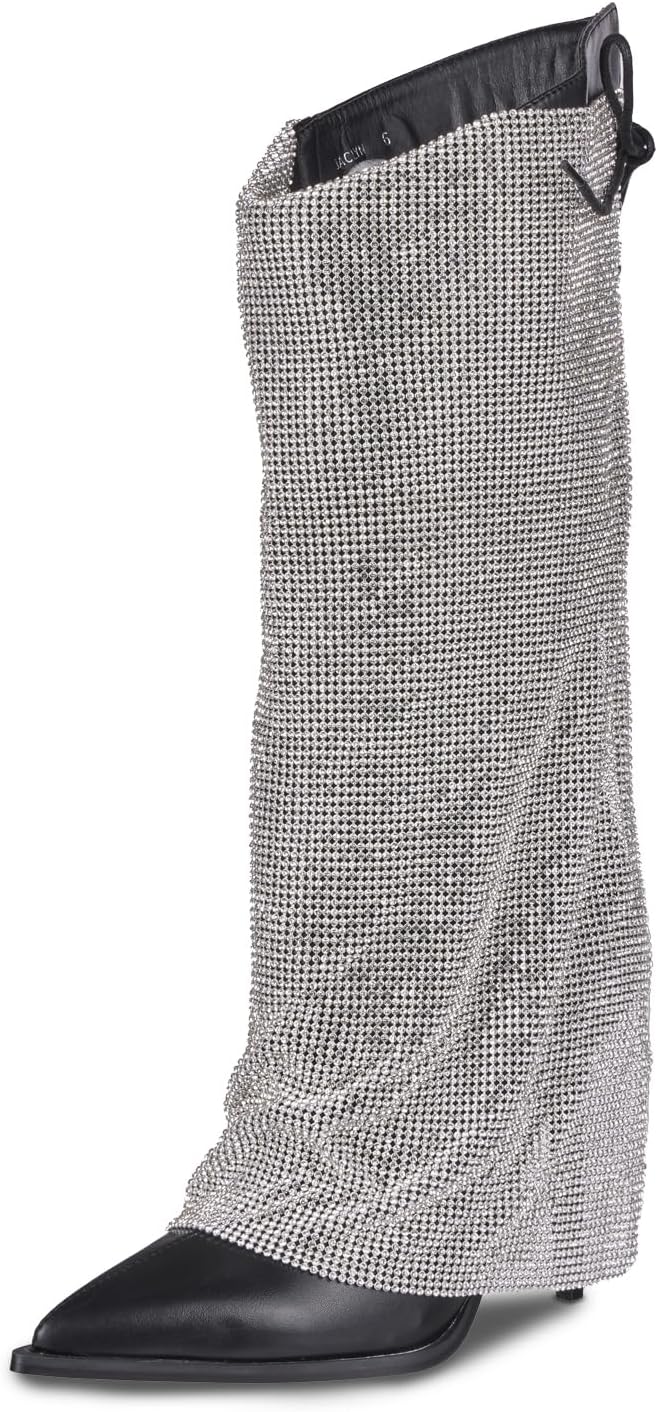 AZALEA WANG Women's Jaclyn Stiletto Boot, Stiletto Heel, Knee-High ...