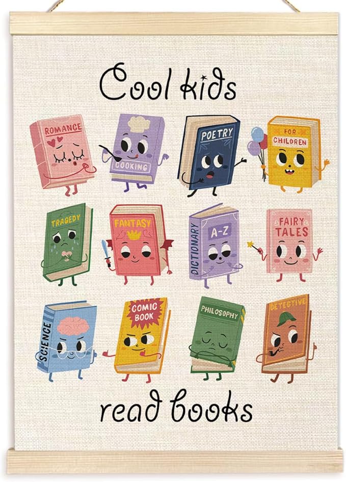 Amazon.com: Ecezatik Cool Kids Read Books Poster Hanger Frame ...