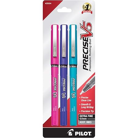 Amazon.com: PILOT Precise V5 Stick Liquid Ink Rolling Ball Stick Pens ...