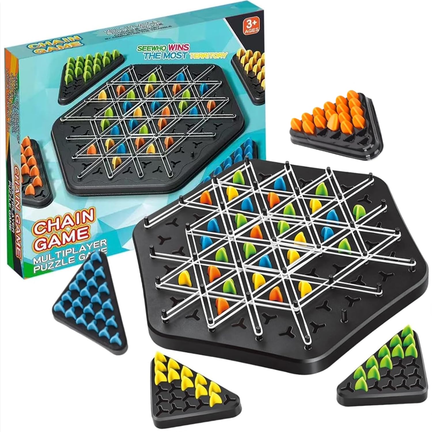 Chain Triangle Chess Game, Triggle Board Game,Family Fun Night Chess ...