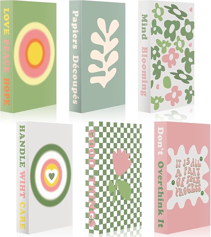 Amazon.com: Fulmoon 6 Pcs Preppy Decorative Books Preppy Room Decor ...