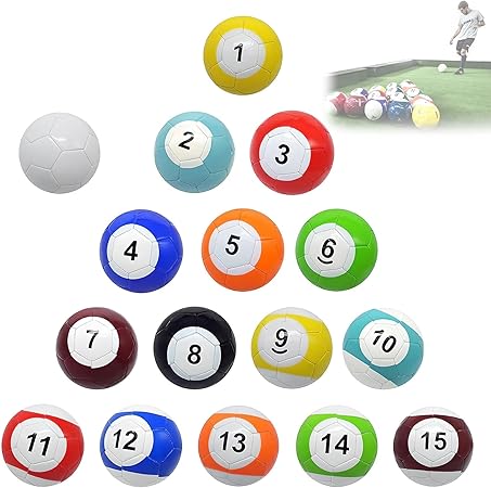 FAcoLL 16 Pcs Inflatable Billiards Soccer Football Snooker Balls Table ...