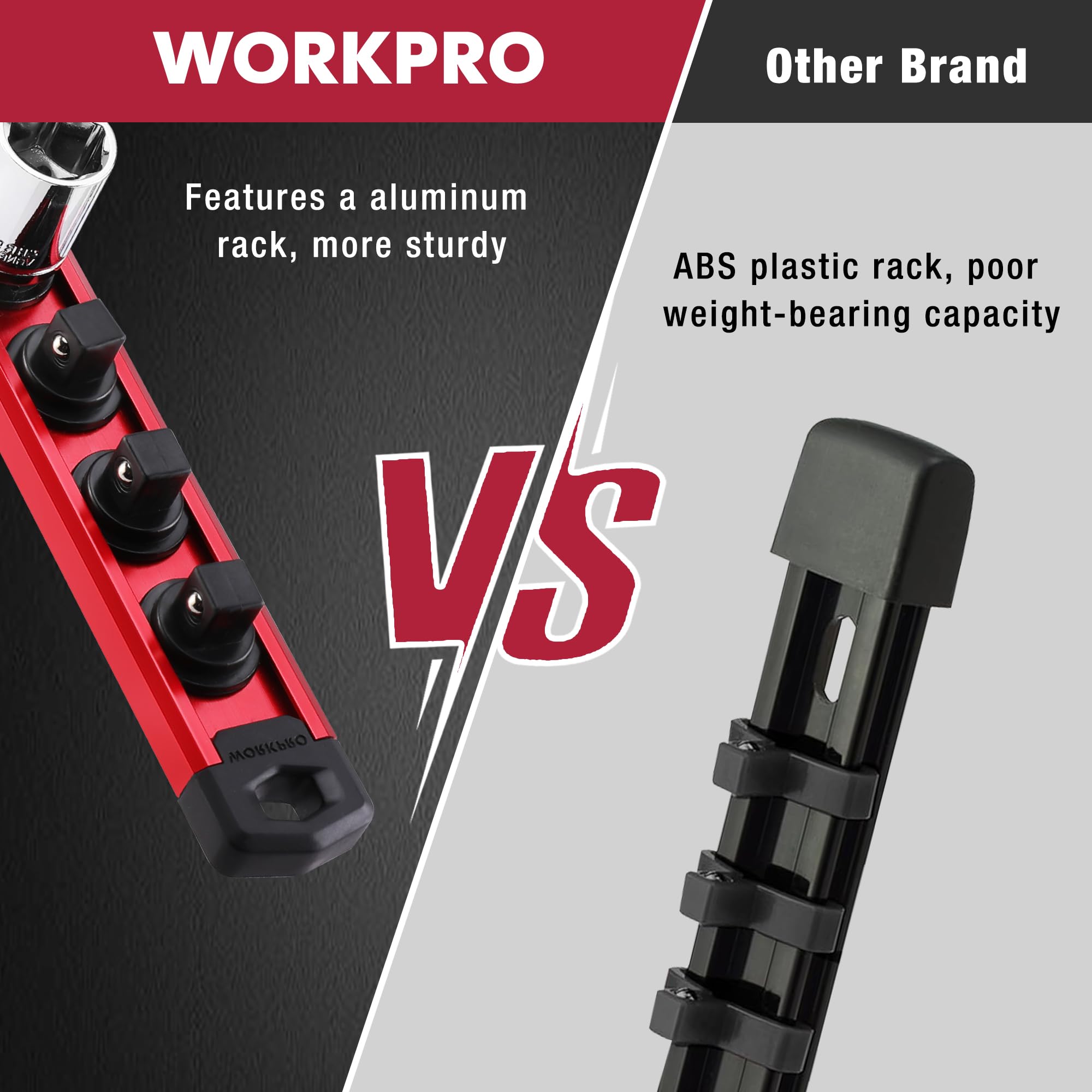 Snapklik.com : WORKPRO Magnetic Socket Organizer, 1/2-Inch Drive ...