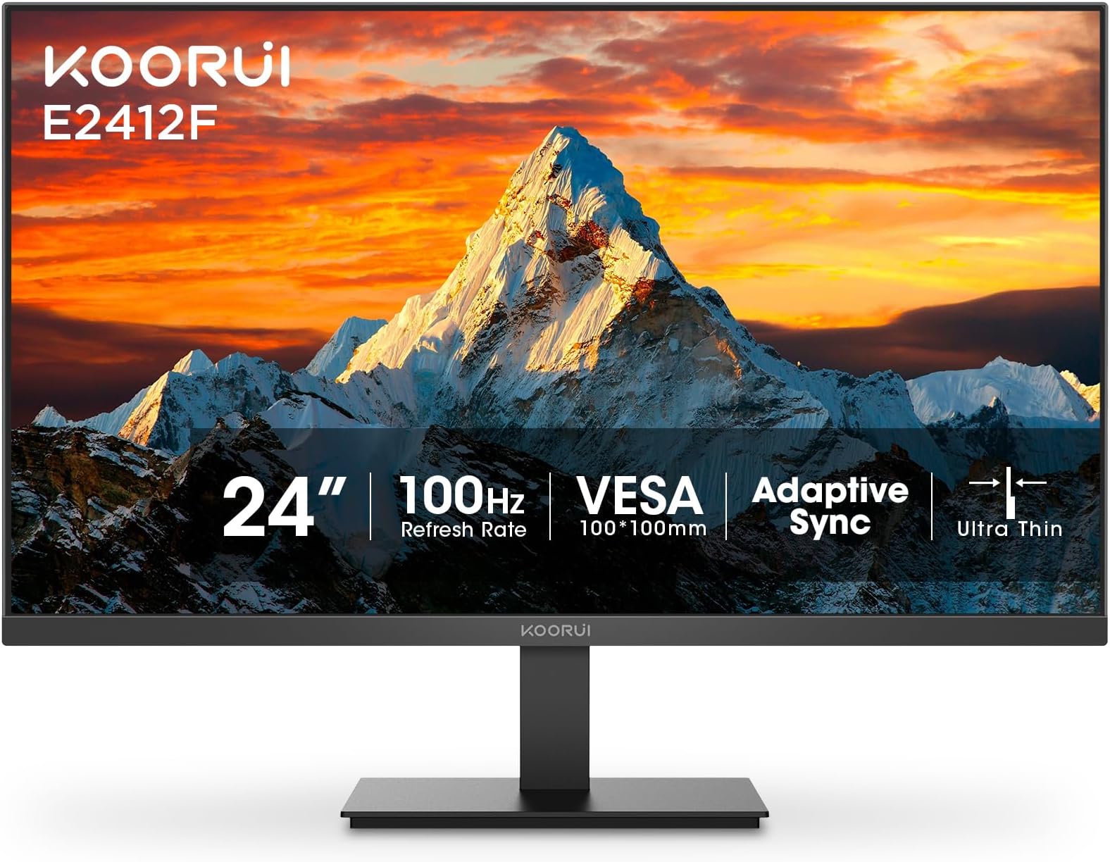 Amazon.com: KOORUI 24-inch Computer Monitor Full HD 1920 x 1080p 100Hz ...