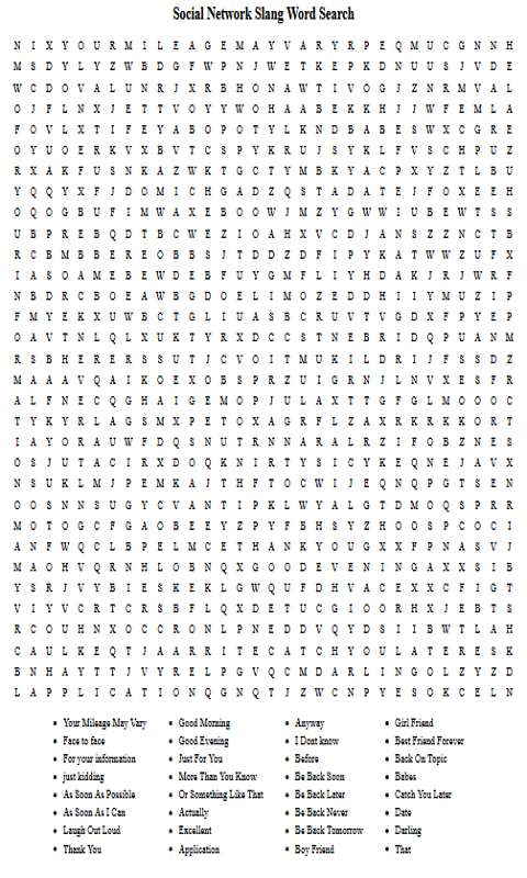 Social Network Slang Words Puzzle:Amazon.com:Appstore for Android