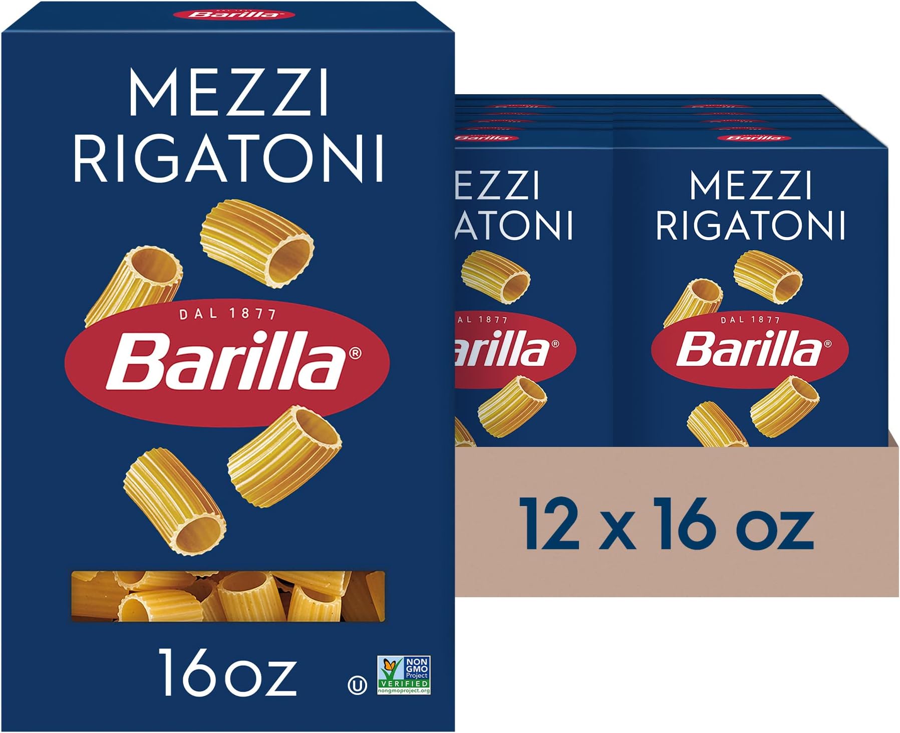 Amazon.com : Barilla, Mezzi Rigatoni Pasta, 16oz Box (Pack of 3 ...