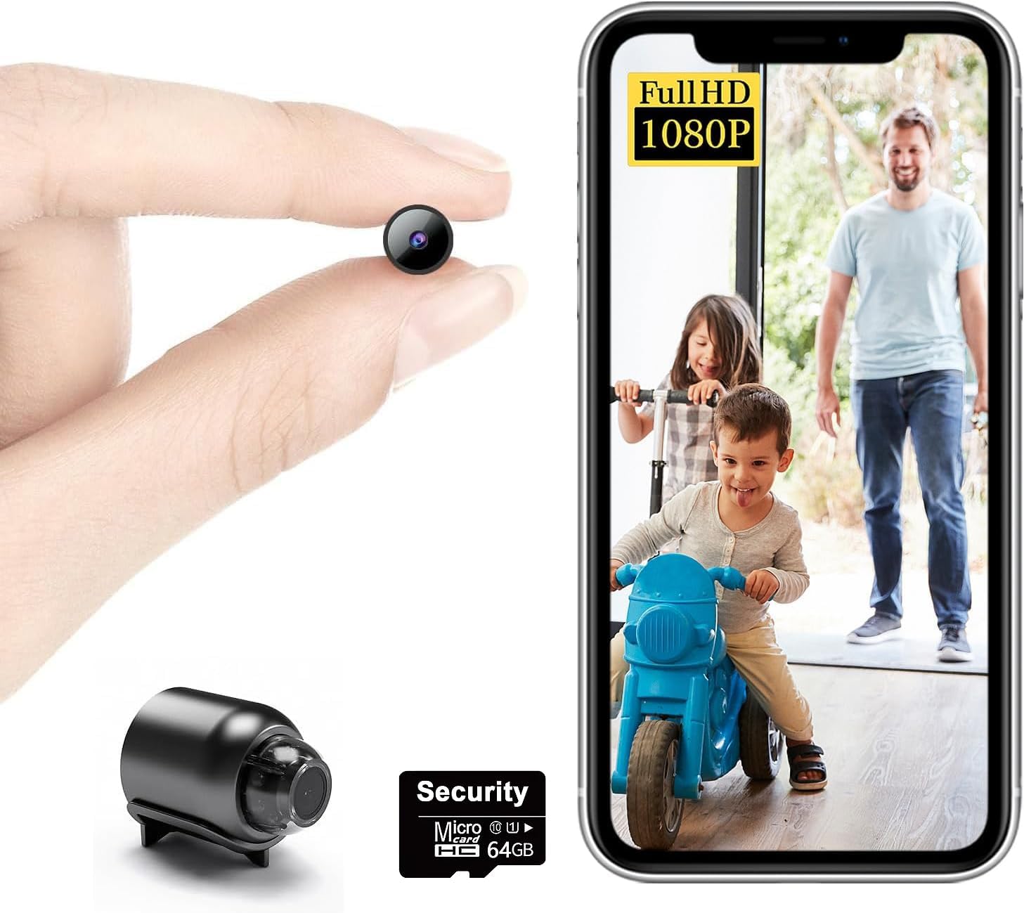 Amazon.com : 【Free 64G】 Smallest Wireless WiFi Camera,1080P Video ...