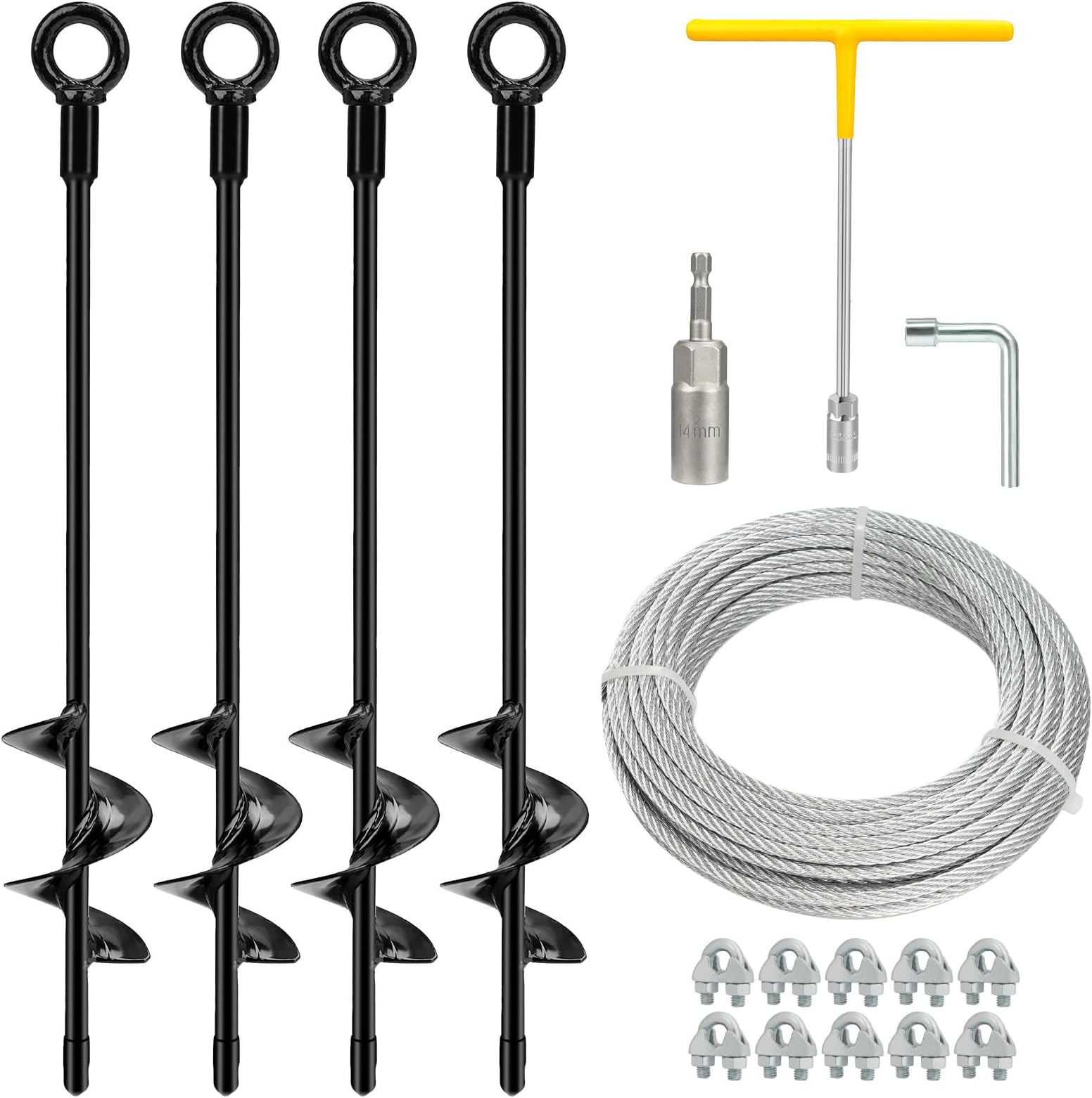 Amazon.com : hannger 4 Pack 18" Ground Anchors Shed Anchor Kit, Swing ...