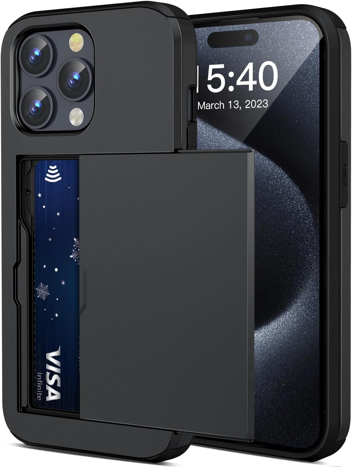 Amazon.com: Jiunai for iPhone 15 Pro Max Case Card Holder Wallet for 2 ...