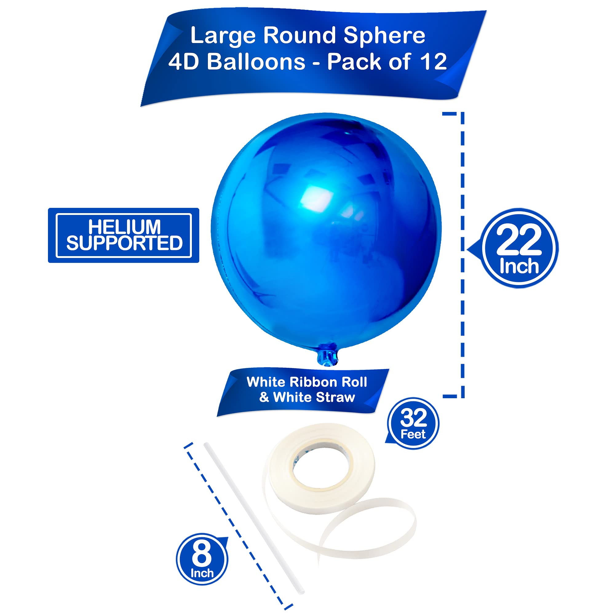 Snapklik.com : Large Royal Blue Balloons - 22 Inch, Pack Of 12 Royal ...