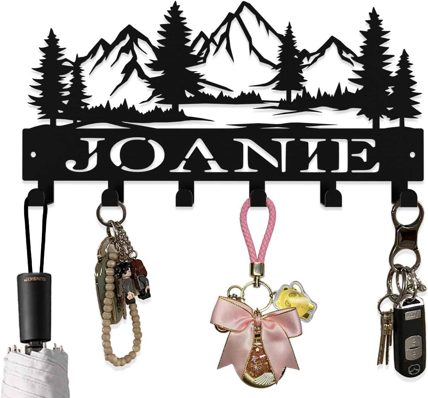 Amazon.com: Custom Metal Key Rack Hooks, Personalized Key Holder for ...