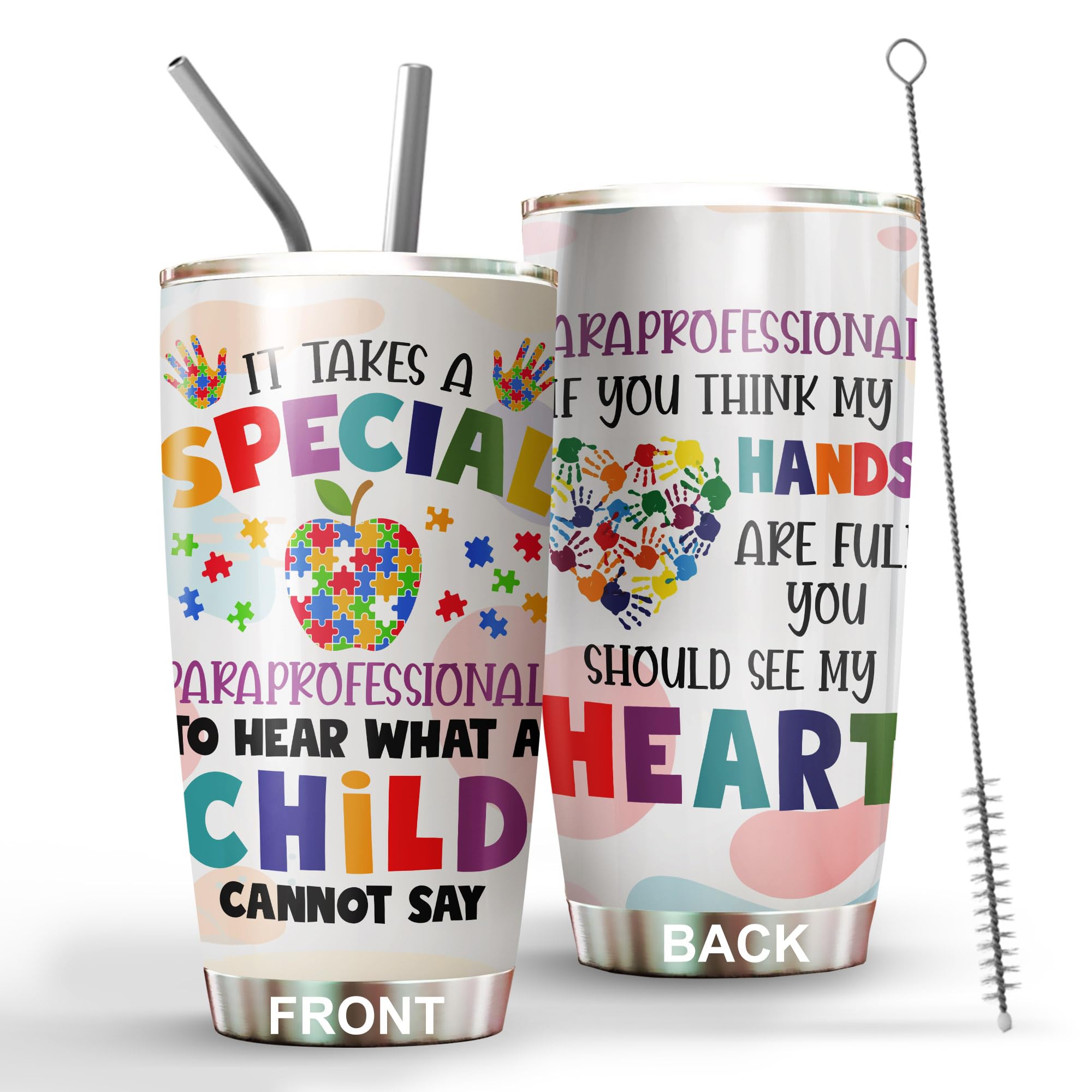 Amazon.com | MEDROC Paraprofessional Tumbler Stainless Steel 20oz Straw ...