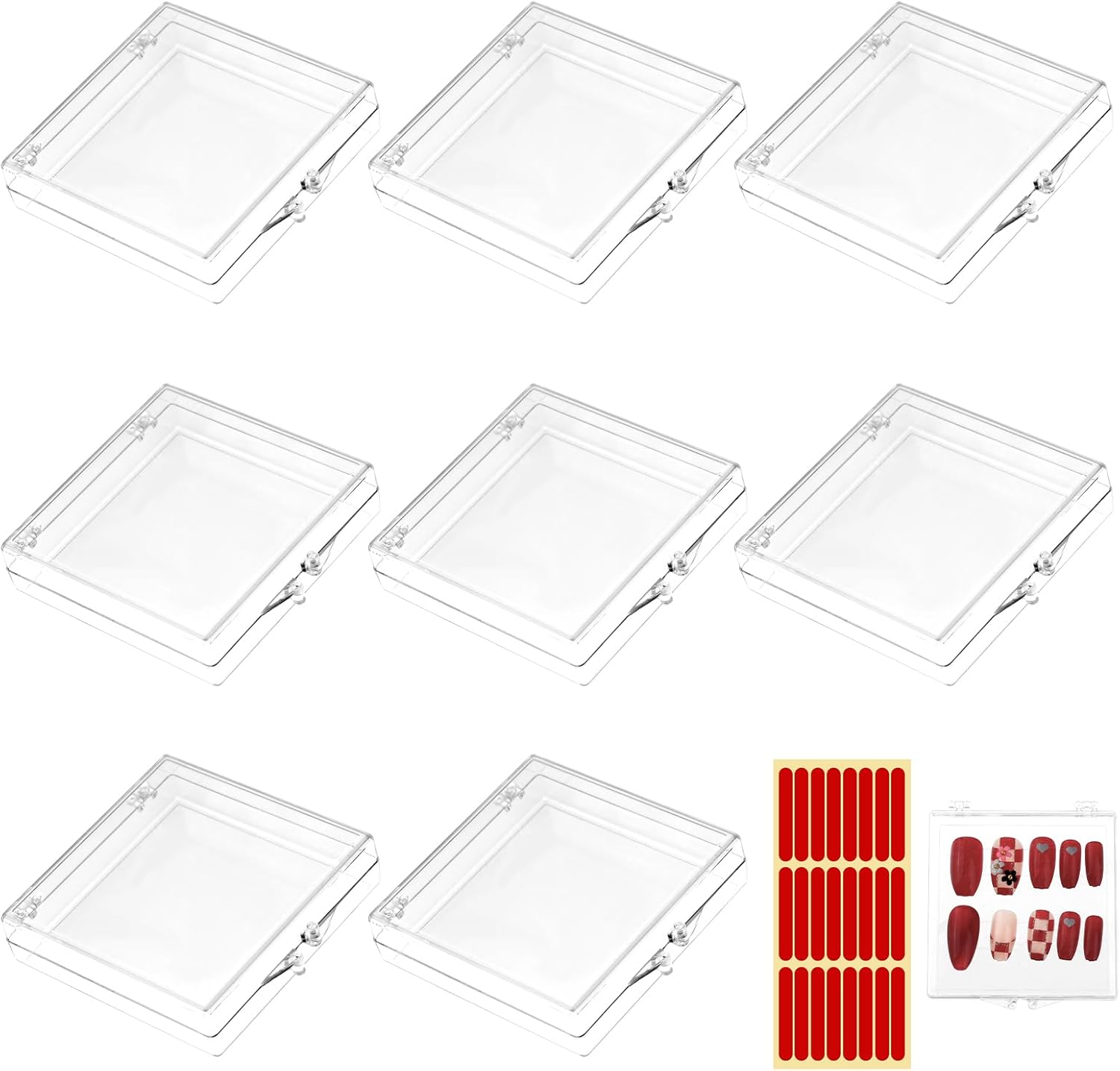 Amazon.com: salbsever 8PCS Press on Nail Case Nail Display Storage Box ...