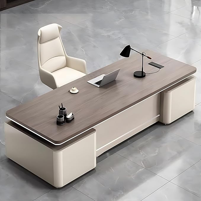 Amazon.com: ZGNBSD Executive Desk - Spacious Office Desk with 2 Drawers ...