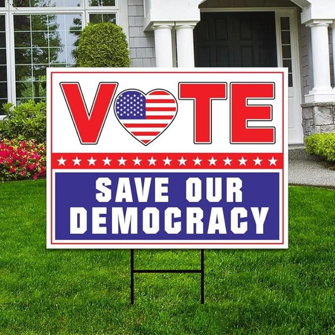 Amazon.com: Vote Blue Save Democracy Yard Sign - Coroplast Vote ...