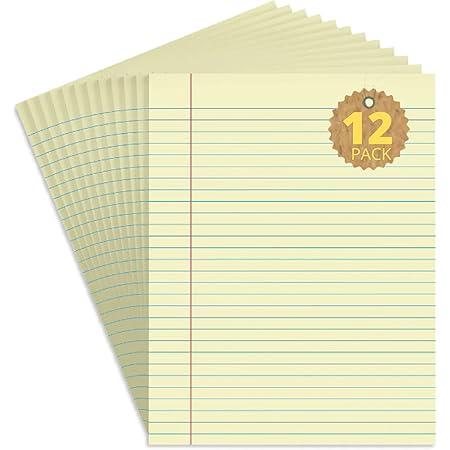 Amazon.com : 1InTheOffice Yellow Note Pads, Yellow Writing Pads, Paper ...