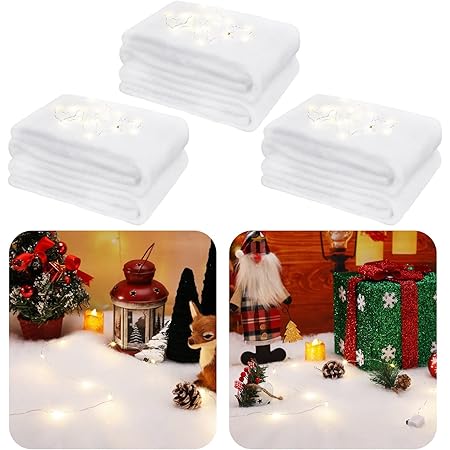 Amazon.com: Lighted Snow Table Runner, Illuminated Blanket of Artificial Snow for Christmas ...