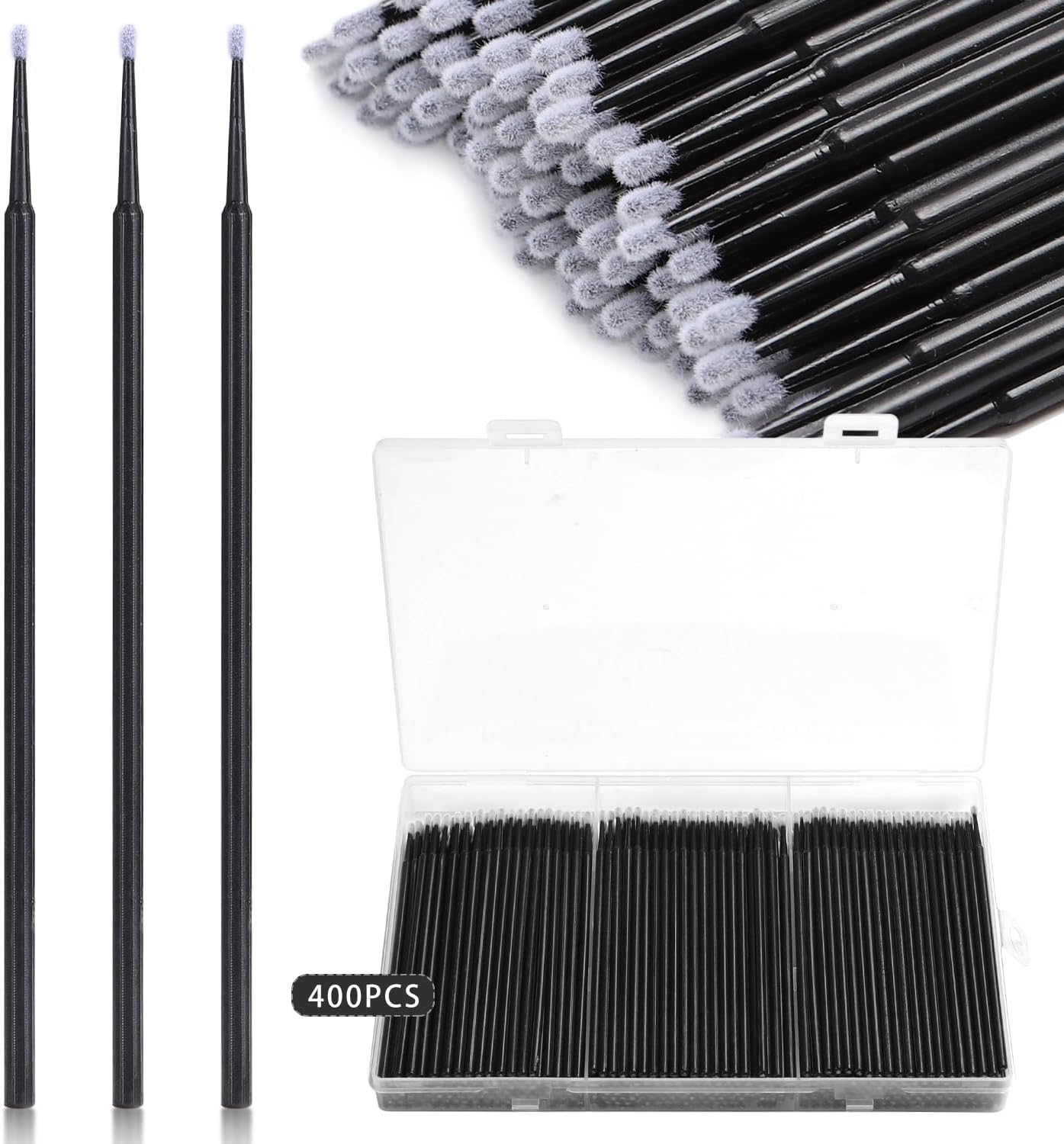 400 Pcs Micro Applicator Brushes,JASSINS Microswabs for eyelash ...