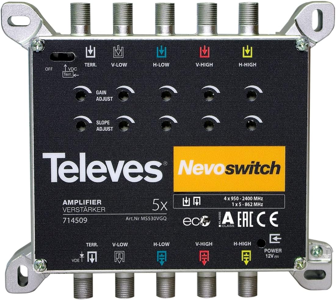 Televes - Ampli.5x5 nivoswitch "f" g27 / 25 db vs115 : Amazon.co.uk ...