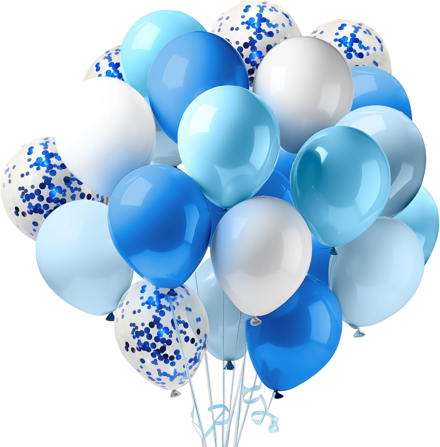 Amazon.com: KatchOn, Blue and White Balloons Set - 12 Inch, Pack of 60 ...