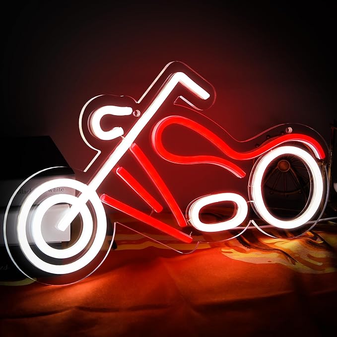 Motorcycle Neon Sign for Man Cave Motor LED Light up Sign for Wall or ...