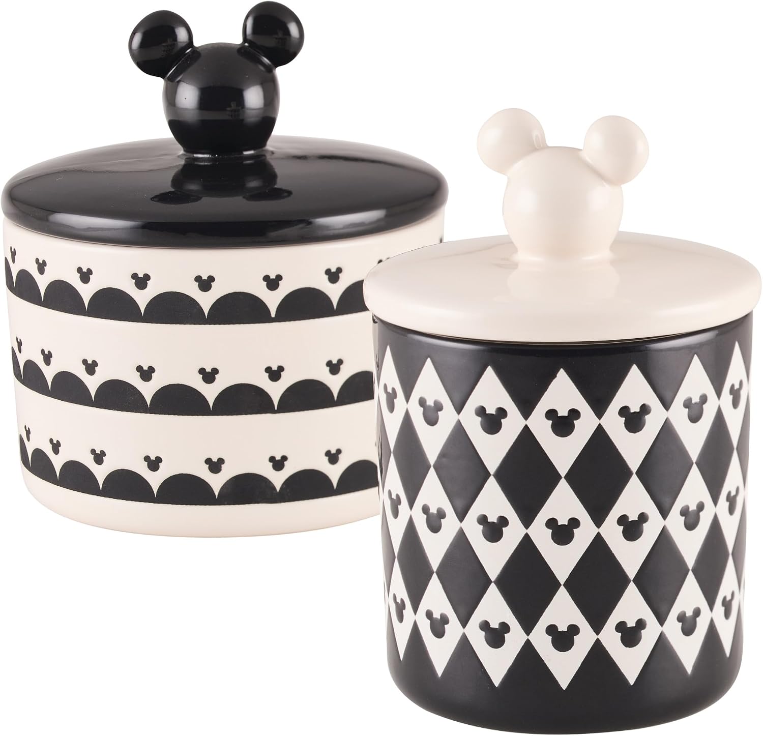Disney Home Monochrome Ceramic Food Storage Jar Canister Set, 2 Piece ...
