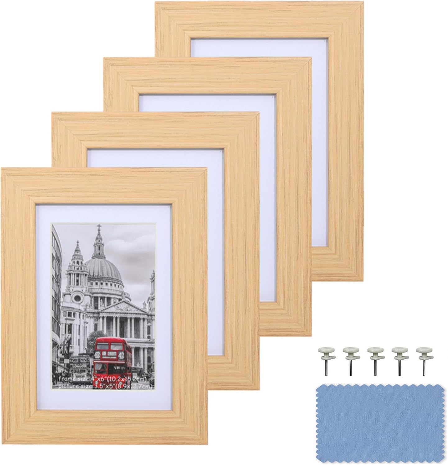Amazon.com - YAAPSDR 4x6 Picture Frame, 4 Pack Plastic 4x6 inch Wood ...