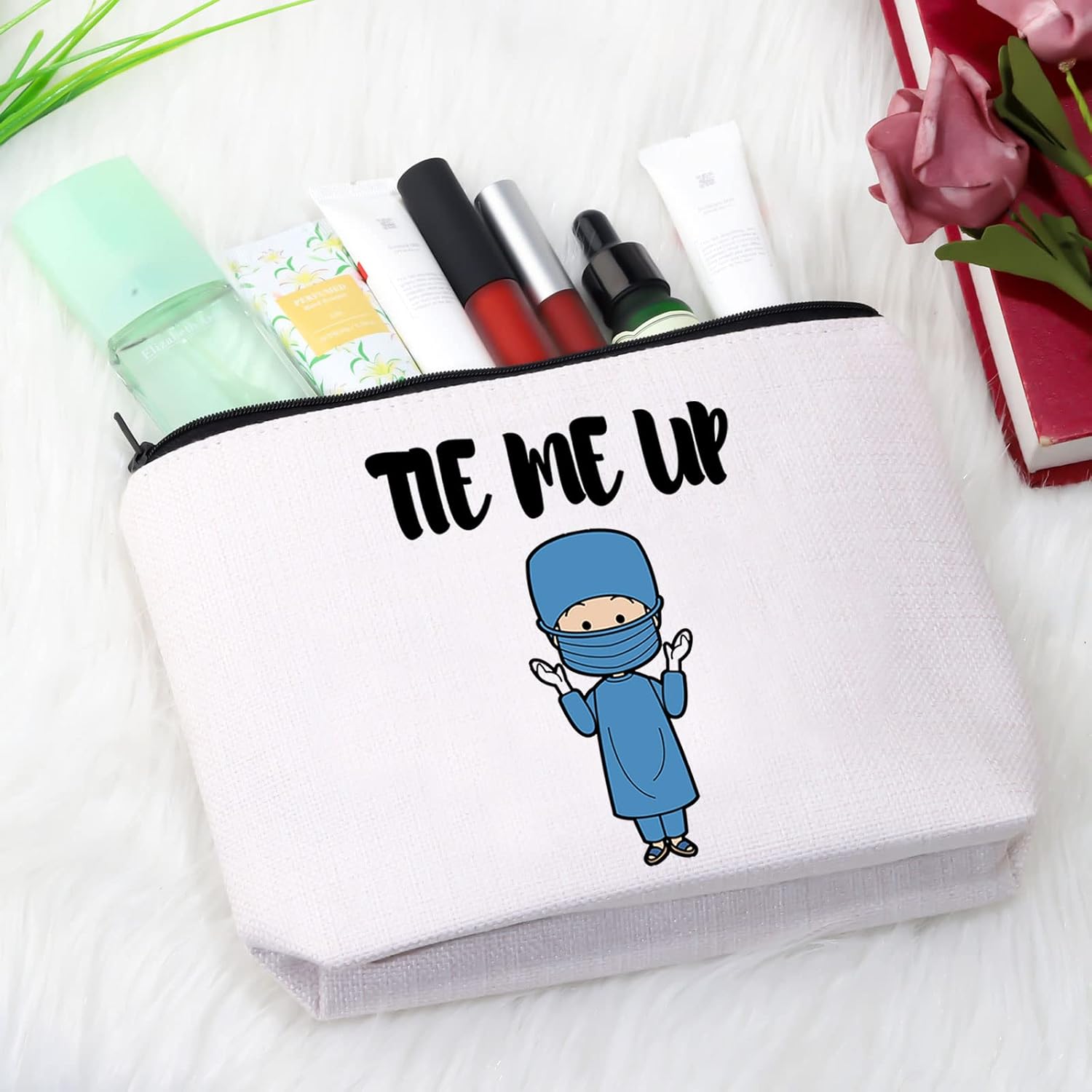 Funny Surgical Tech Gift Tie Me Up Zipper Pouch Makeup Bag for Surgeon ...