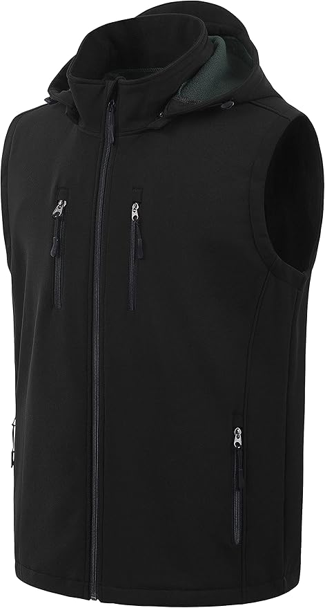 CREATMO US Men's Lightweight Warm Softshell Outerwear Vest Windproof ...