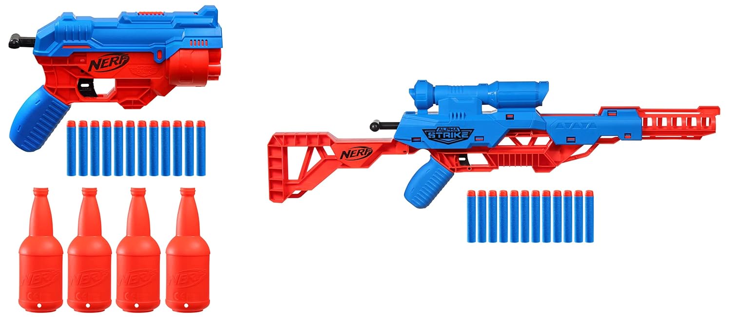 Nerf Alpha Strike Wolf LR-1 Blaster with Targeting Scope,12 Official ...