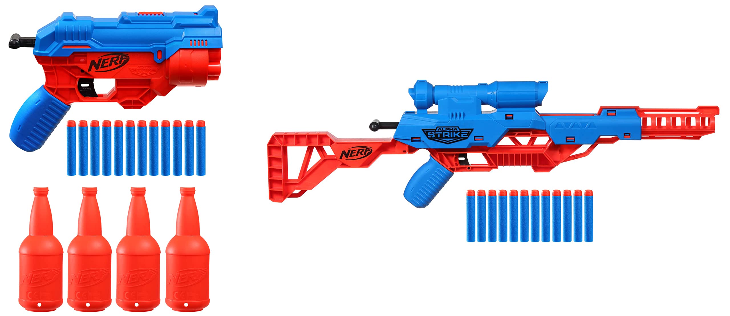 Nerf Alpha Strike Wolf LR-1 Blaster with Targeting Scope,12 Official ...
