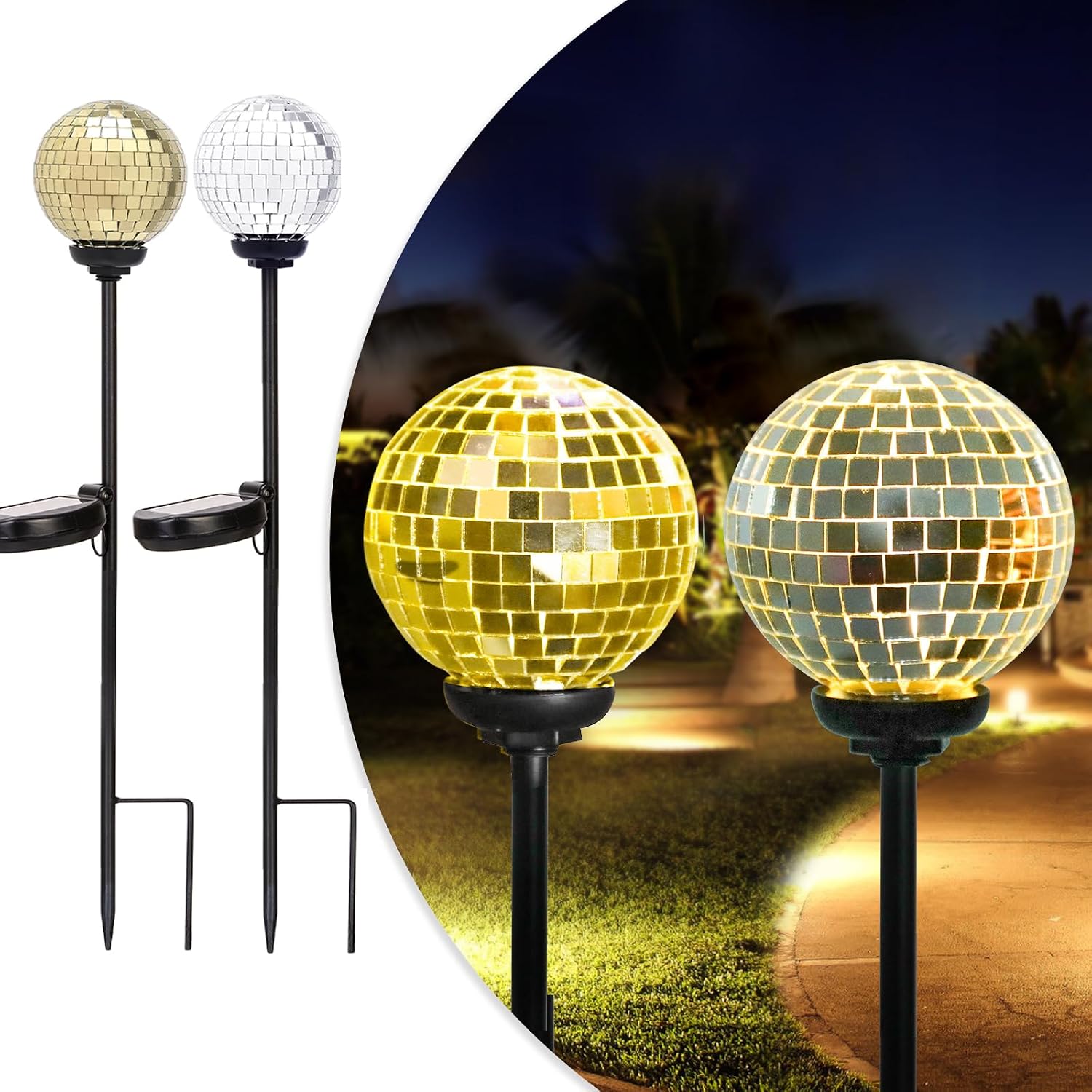 Amazon.com: Solar Lights Outdoor Decorative Mosaic Solar Garden Stakes ...