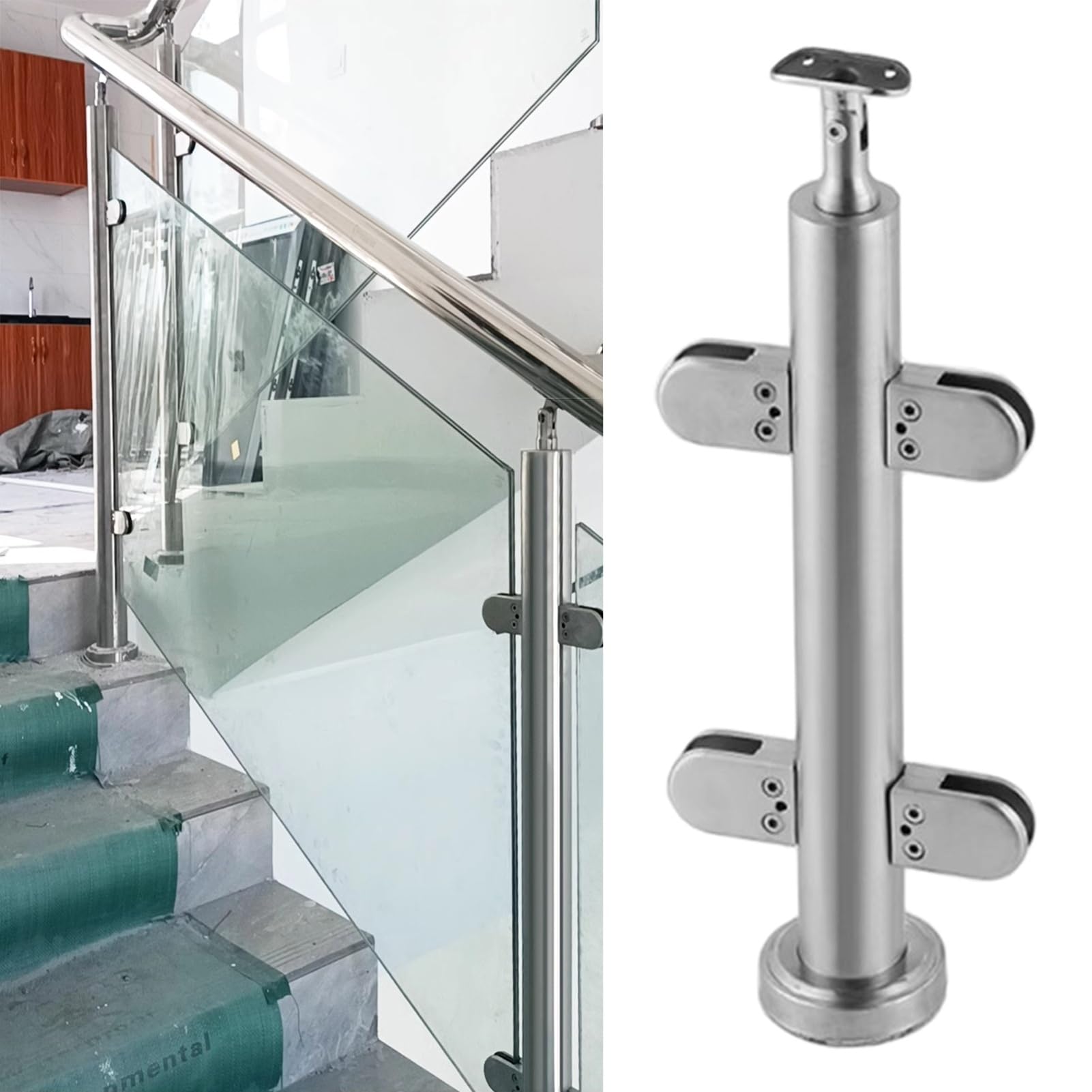 Amazon.com: Indoor Stairs/ Outdoor Handrails/ Balcony Fencing Glass ...