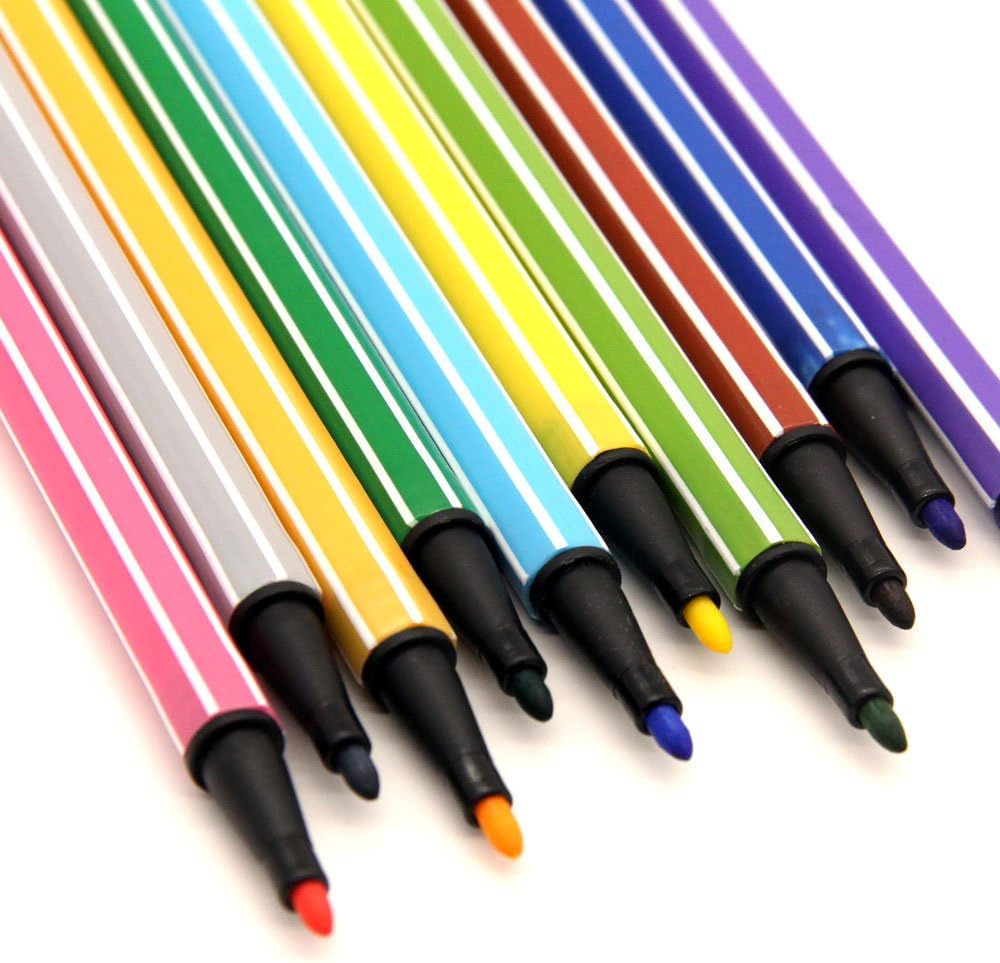 Amazon.com: Reaeon Colored Marker Pens Watercolor Fine Tip Coloring Pen ...