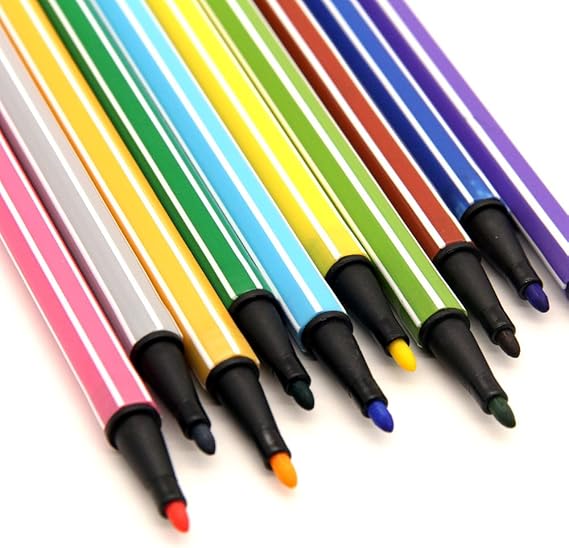 Amazon.com: Reaeon Colored Marker Pens Watercolor Fine Tip Coloring Pen ...