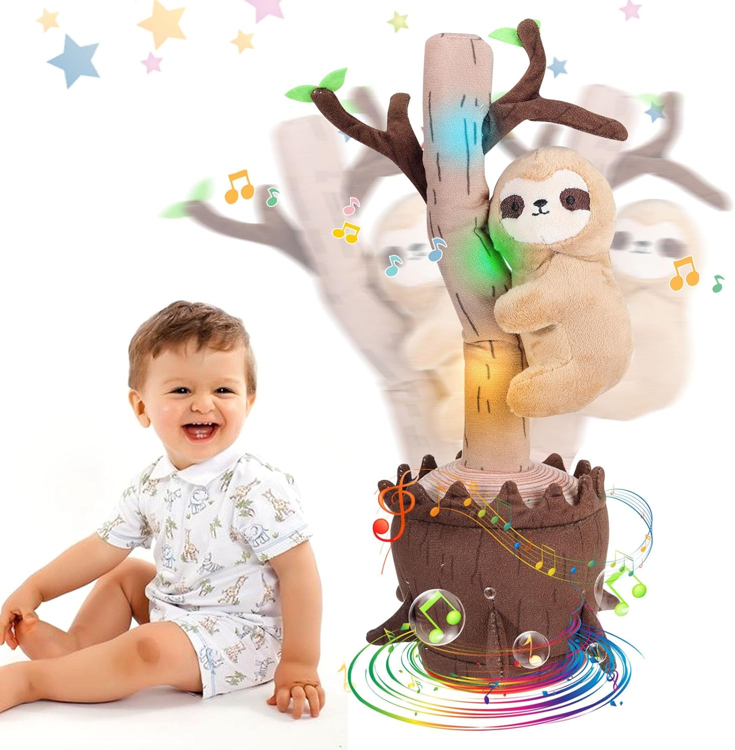 seOSTO Talking Dancing Sloth Plush Toy, Dancing Sloth Toy, Hugging a ...