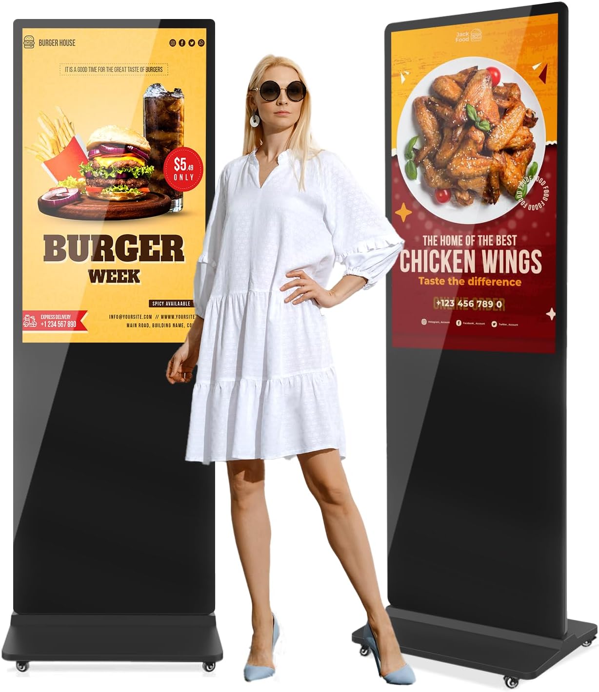 Amazon.com: JIYANG 43 Inch Indoor Digital Signage Floor Standing ...