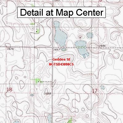 Amazon.com : USGS Topographic Quadrangle Map - Geddes SE, South Dakota ...