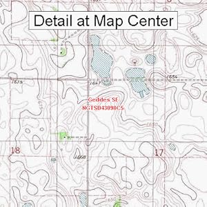 Amazon.com : USGS Topographic Quadrangle Map - Geddes SE, South Dakota ...