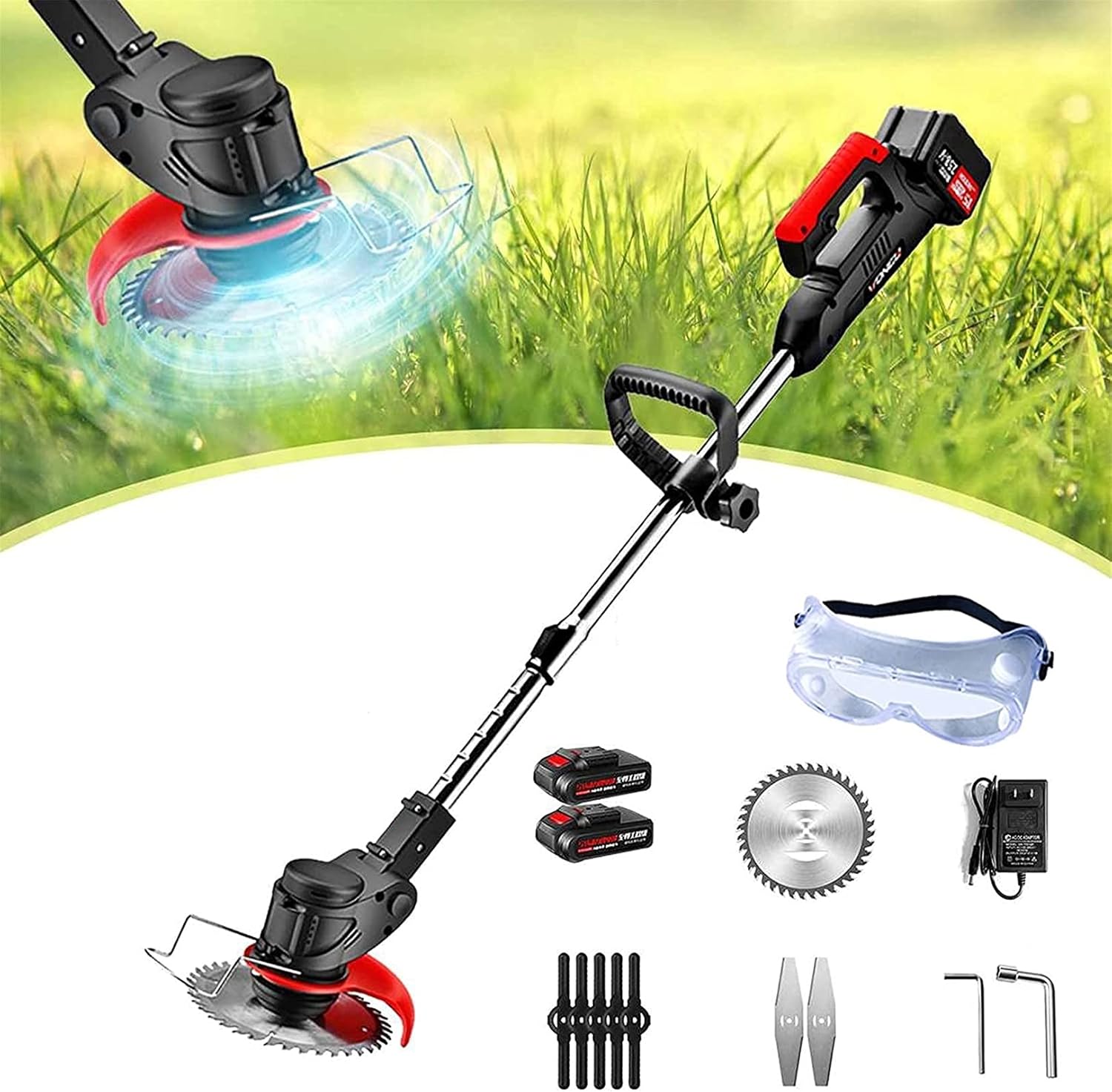 Amazon.com : Electric Grass Trimmer Lawn Mower 118VF 7500mAh Lithium ...