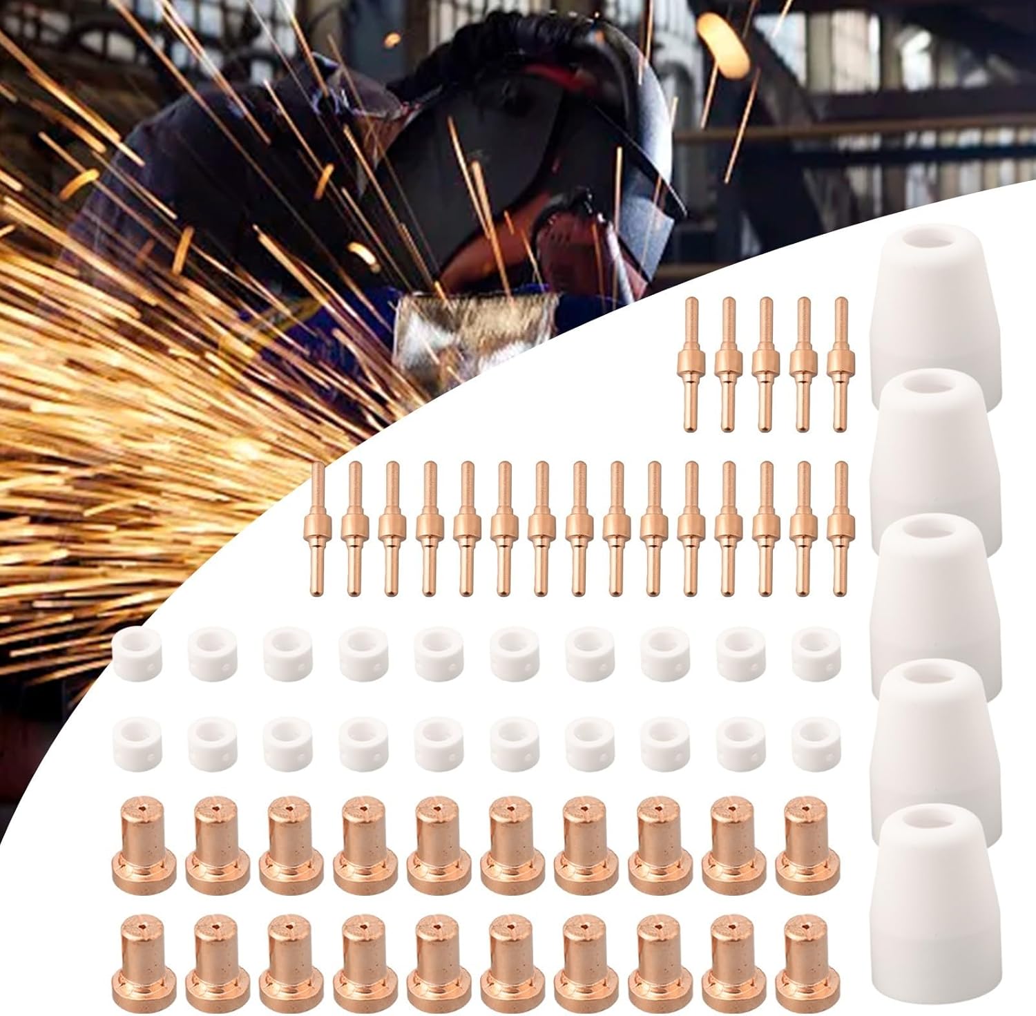 65Pcs for PT-31 CUT3050 Plasma Cutter Torch Electrode Welding Tip ...