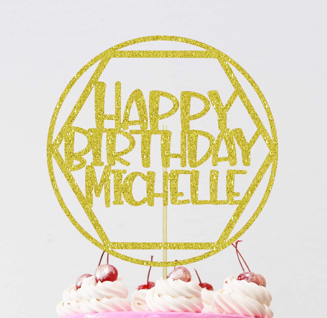 Buy Happy Birthday Custom Name Cake Topper, Personalized Name Birthday ...