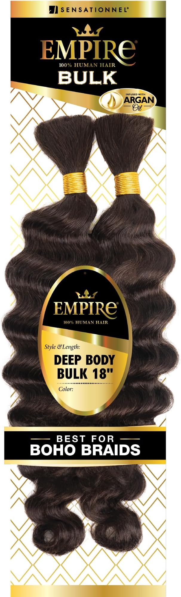 Amazon.com : Sensationnel Empire bulk braiding – deep body human hair ...