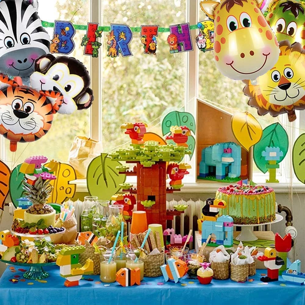 Party Propz Jungle Theme Party Decoration Foil Balloons - 6Pcs Set Big ...