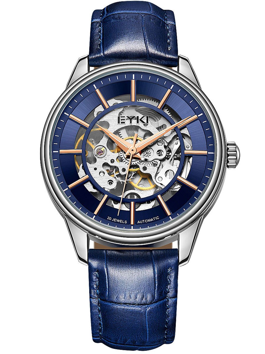 Buy Alienwork EYKI Skeleton Men Automatic Watch With Metal Strap Glass ...