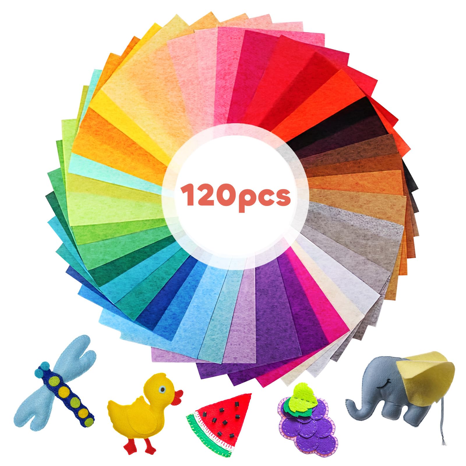 Amazon.com: Liubeili Felt Fabric Sheets, 120 PCS 12 x 8 Inch Felt ...